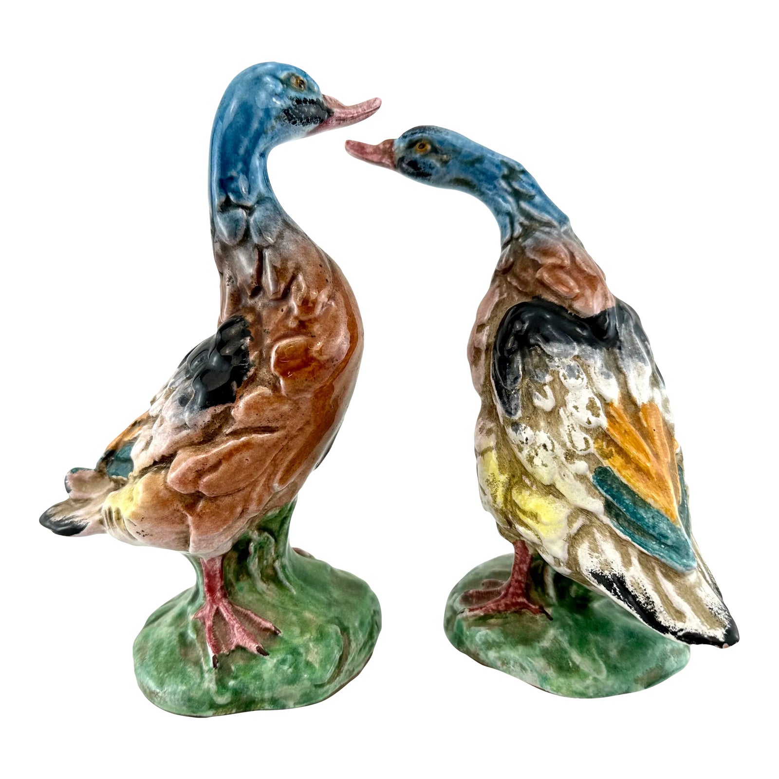 Mid Century Vintage Italian Hand Painted Ducks, a Pair | Chairish