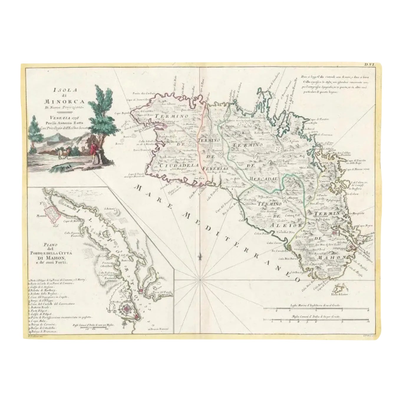 Late 19th Century Map of Minorca | Chairish