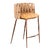 Milano Counter Chair in Camel and Bronze | Chairish
