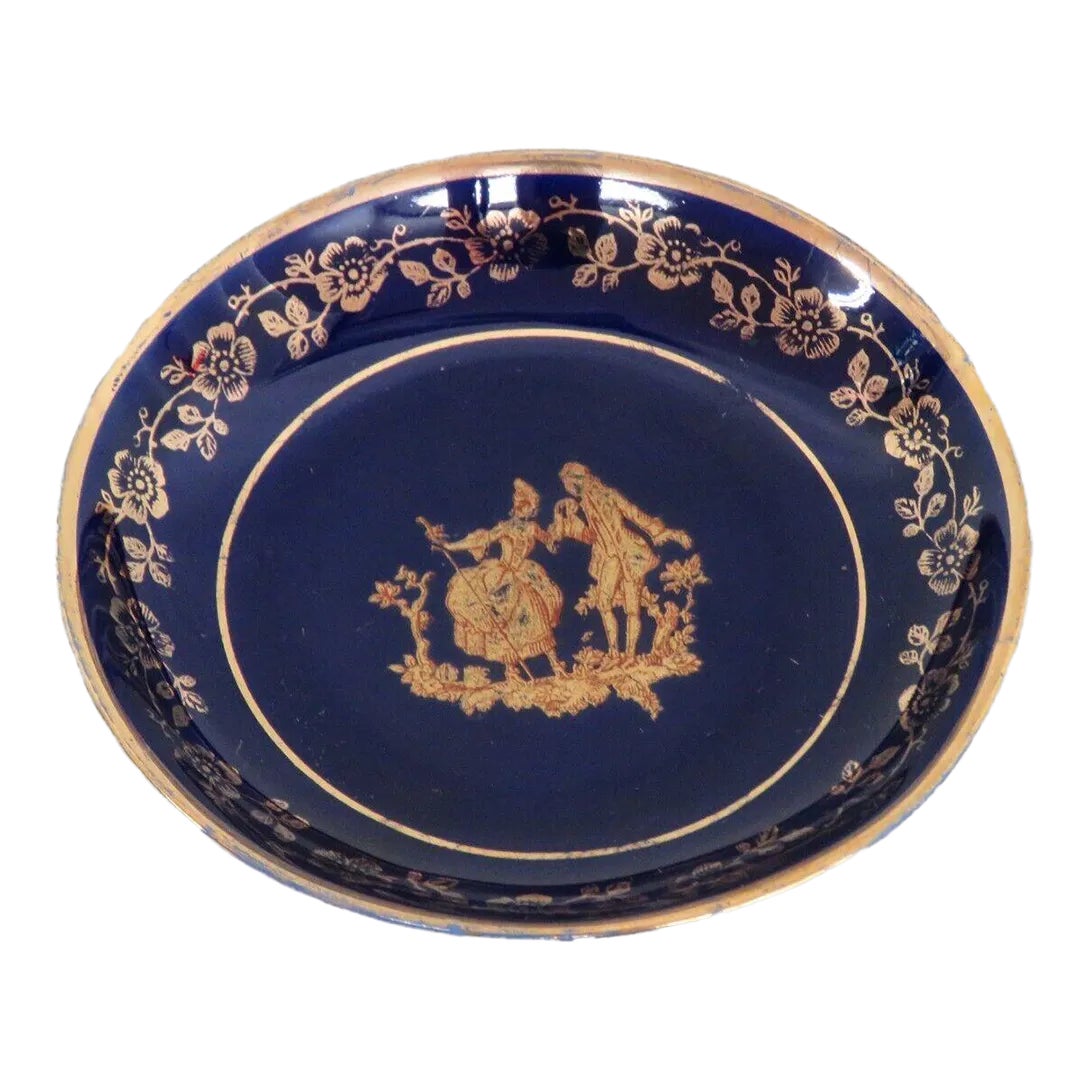 Limoges France Gout De Ville Porcelain Cobalt Blue Cameo Couple Small ...