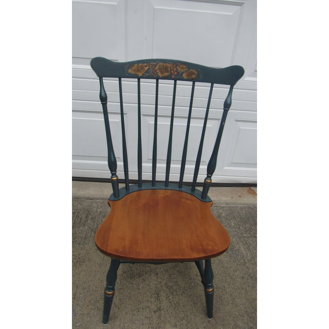 1980s Hitchcock Blue Farmhouse Dining Room Kitchen Chairs- Set of 6 ...