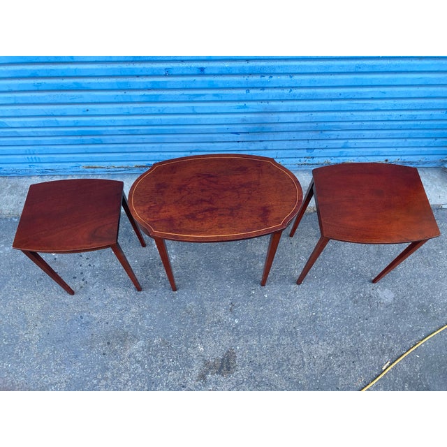 1950s Antique Mersman Mahogany Nesting Side Tables - Set of 3 | Chairish