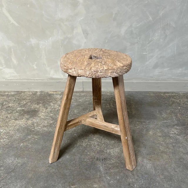 Vintage Wheel Stool | Chairish