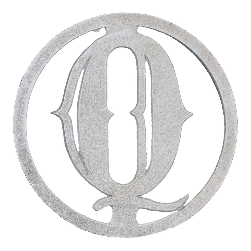 Vintage Late 20th Century Aluminum Q Plaque | Chairish