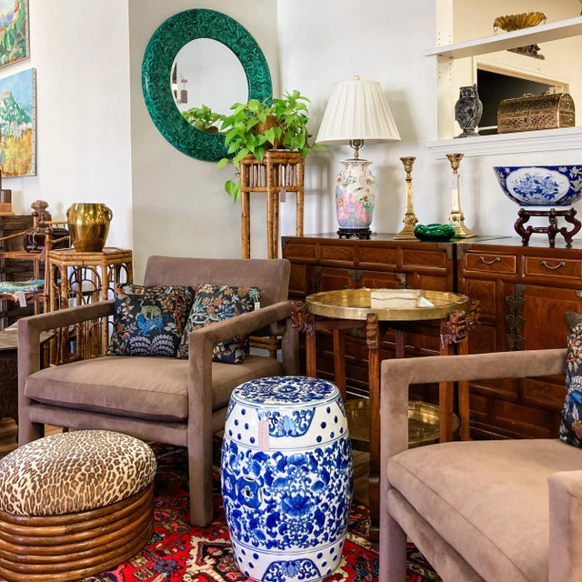 Vintage Burnt Tortoise Shell Finish Bamboo Display Pedestal or Plant ...