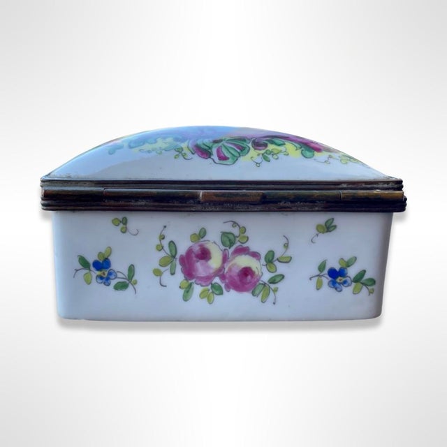 French Hand-Painted Porcelain Jewelry Box Antique | Chairish