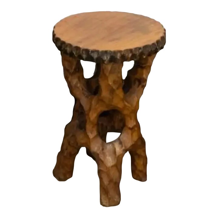 Mid-Century Japanese Free Form Stool / Stand | Chairish