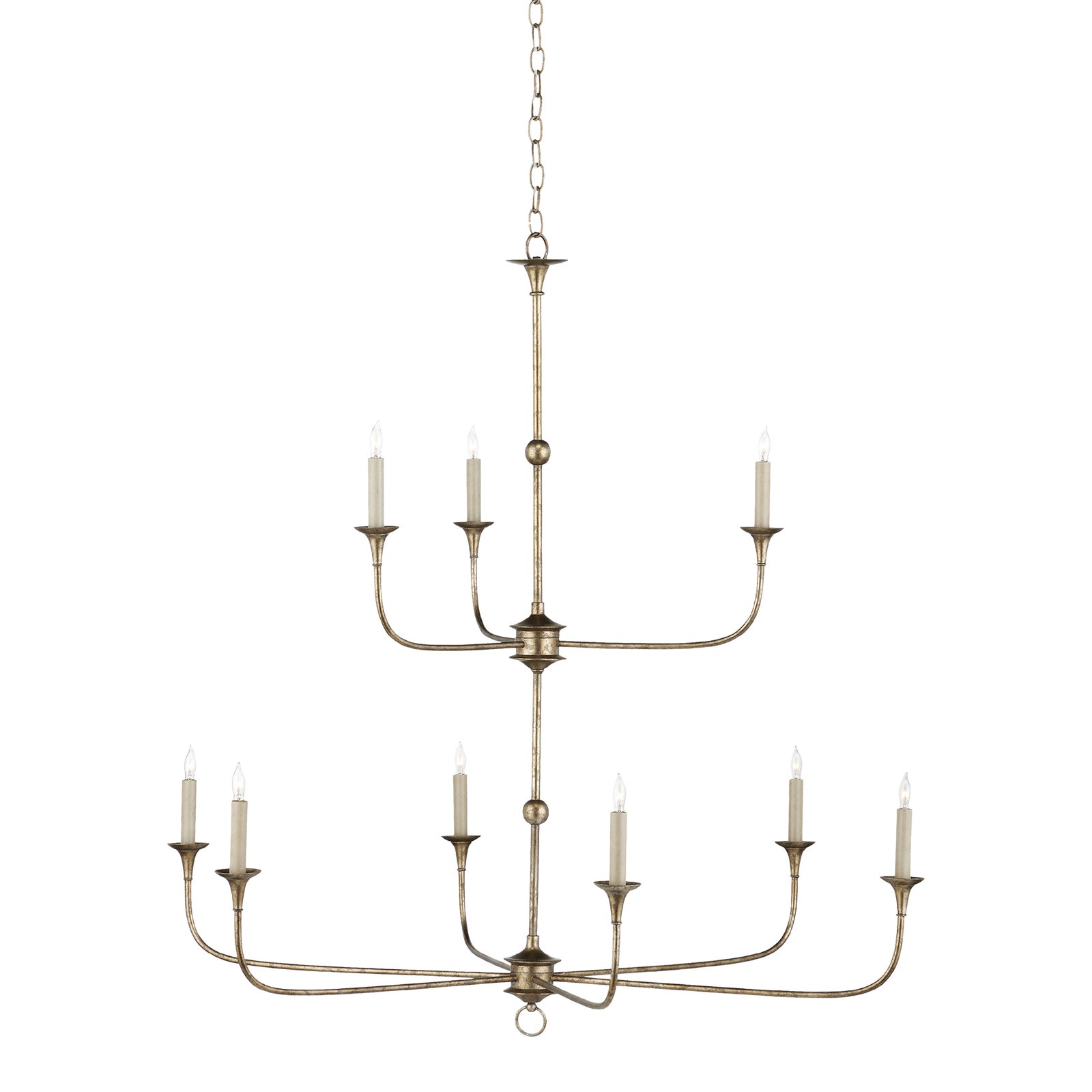 Currey & Company Nottaway Two-Tier Bronze Chandelier | Chairish