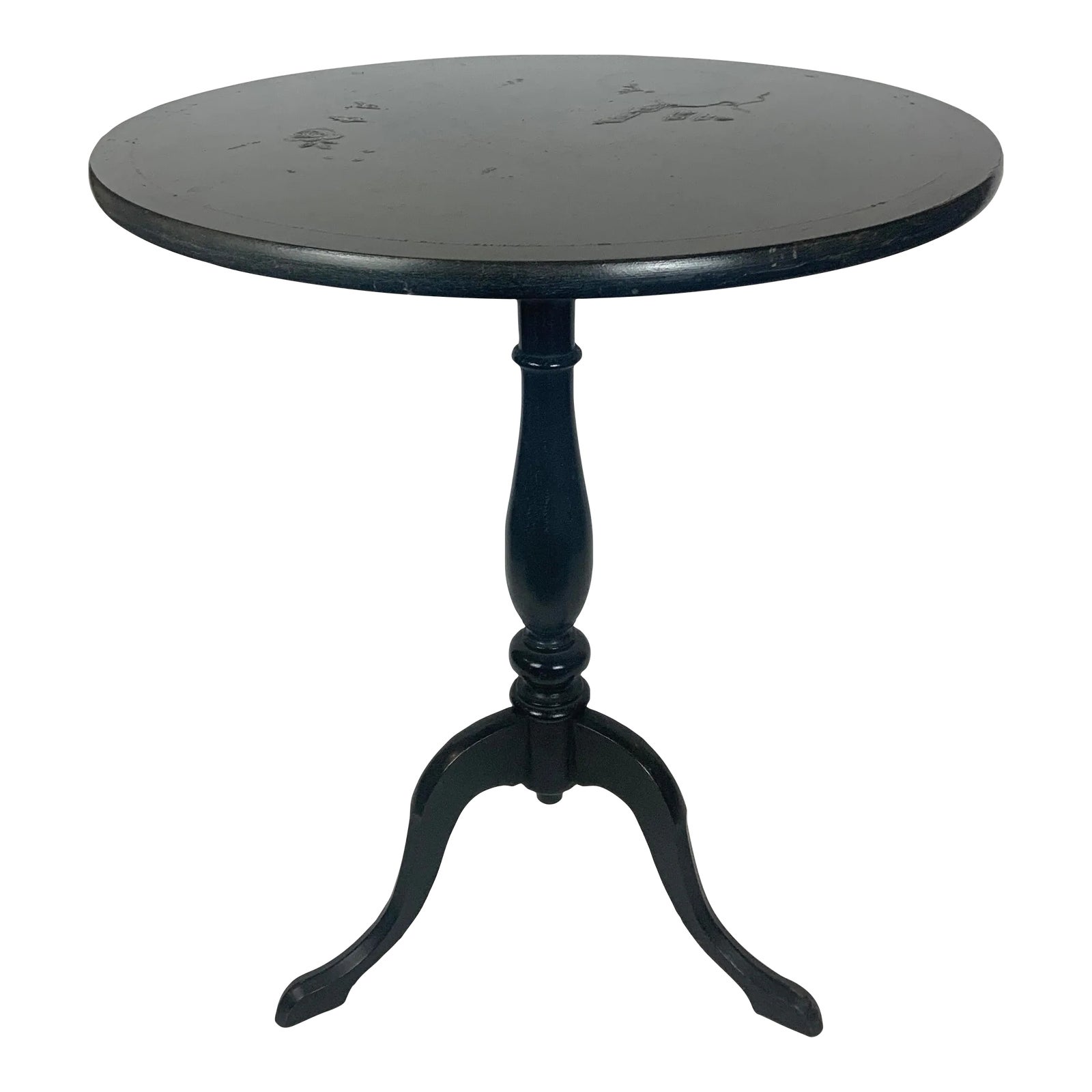 Hand Painted Asian Style Table - Village Scene | Chairish