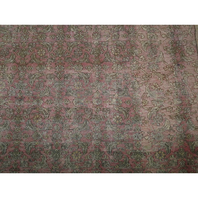 Soft Pink Traditional Worn Antique Rug, 4'9'' X 5'8'' | Chairish