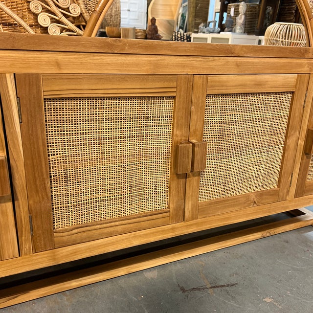 Teak and Cane Sideboard | Chairish