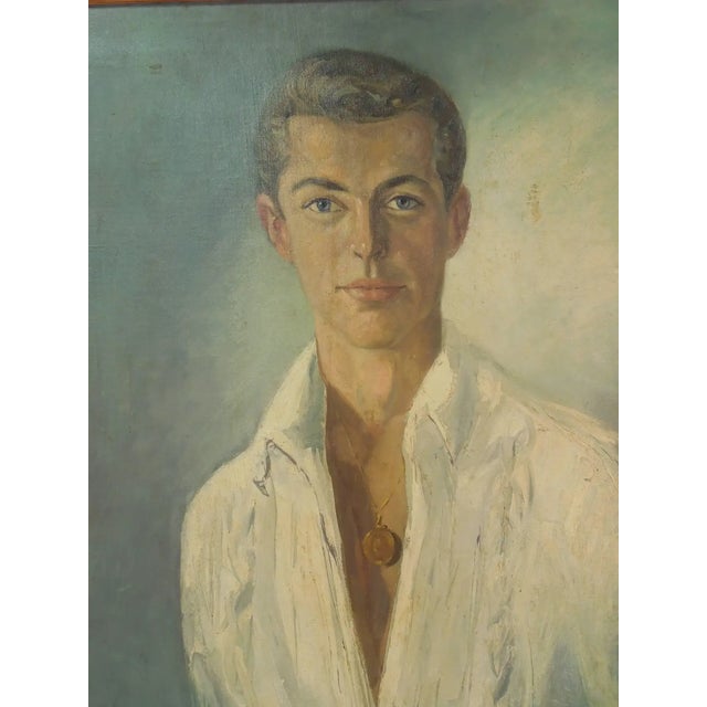 Vintage Painting of Handsome Male Actor Portrait by Listed Artist ...