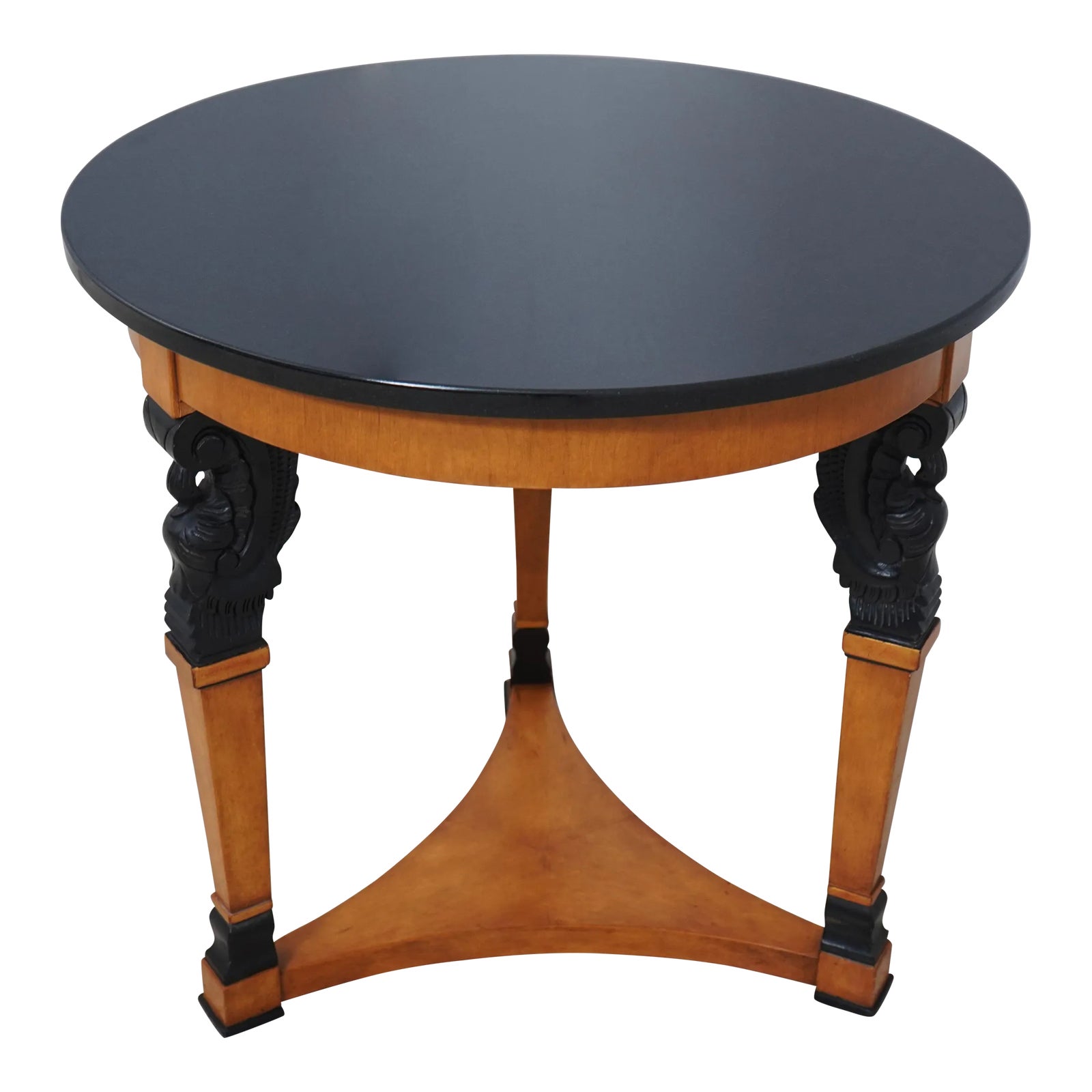 Regency Style Round Granite Top Center Lamp Table | Chairish