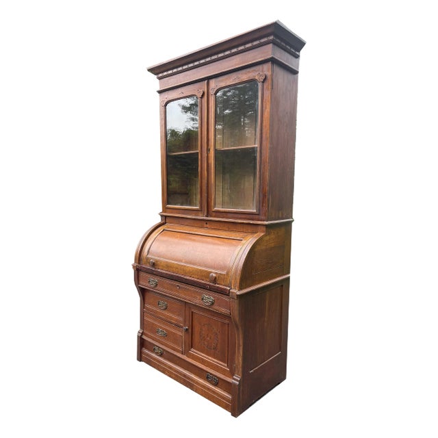 Late 1800s Victorian Barrel-Top Secretary | Chairish