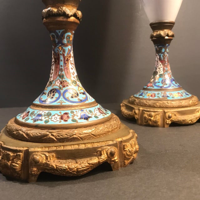 Pair of Antique Sevres Style Porcelain Vase Urns, Signed Bronze ...