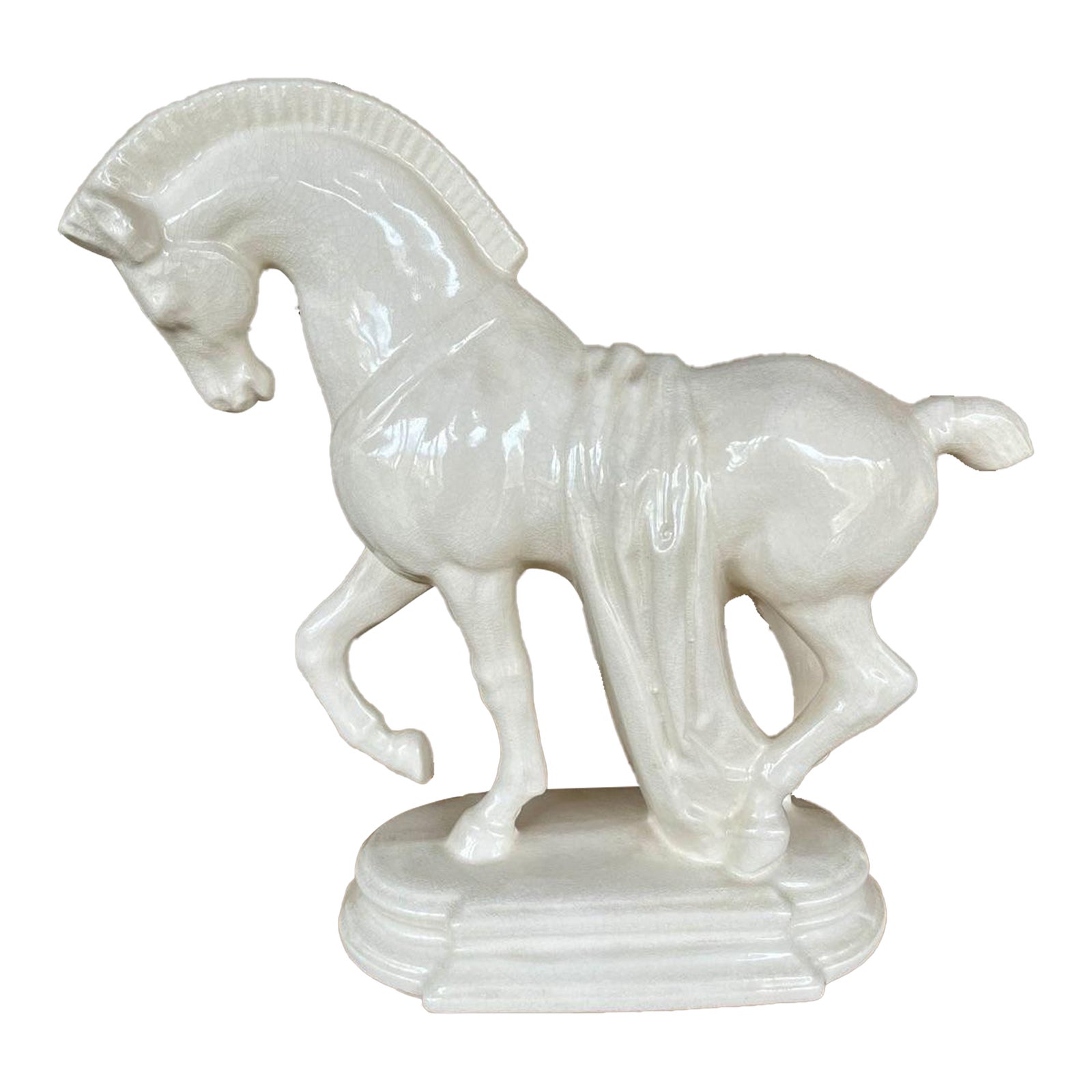 1960s Lane & Co Pottery Hollywood Regency Roman War Horse Figurine ...