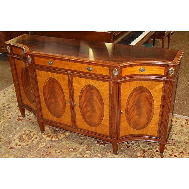 Ethan Allen Mahogany & Satinwood Easton Server Buffet Sideboard | Chairish