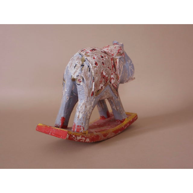 Vtg Rocking Wooden Elephant | Chairish