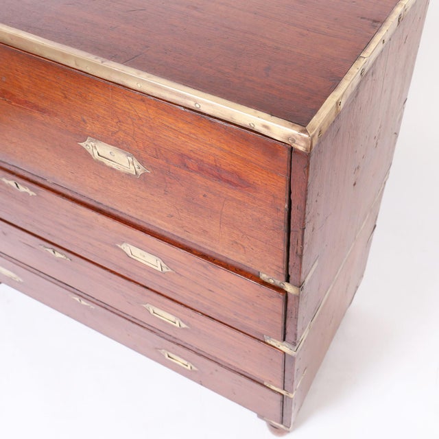 Antique British Colonial Campaign Secretary Chest of Drawers | Chairish