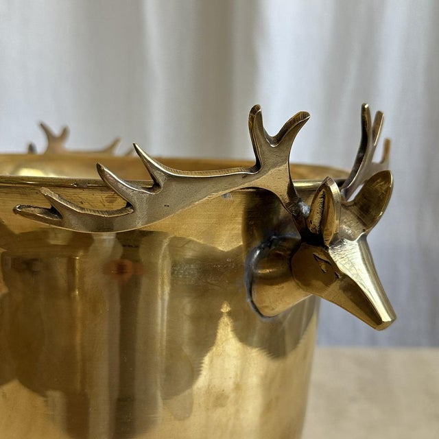 Mid-Century Brass Ice Buckets with Deer Sculpted Handles, 1960s | Chairish