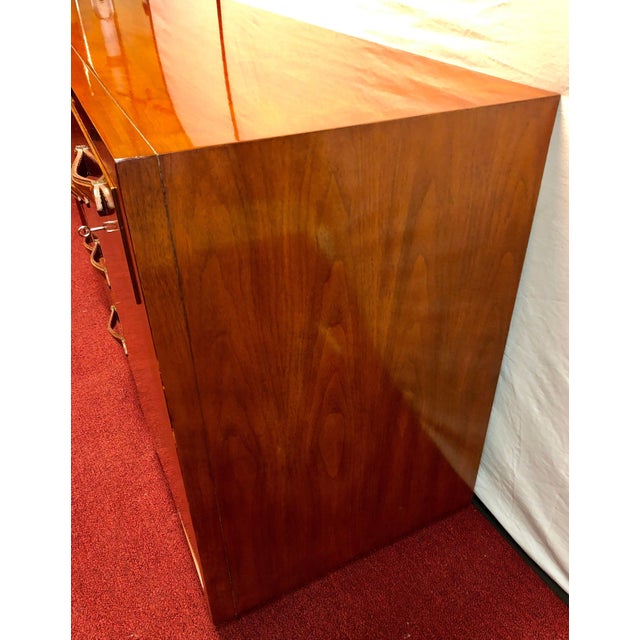 Modern Hollywood Double Chest Mahogany With Leather Pulls Labeled by ...
