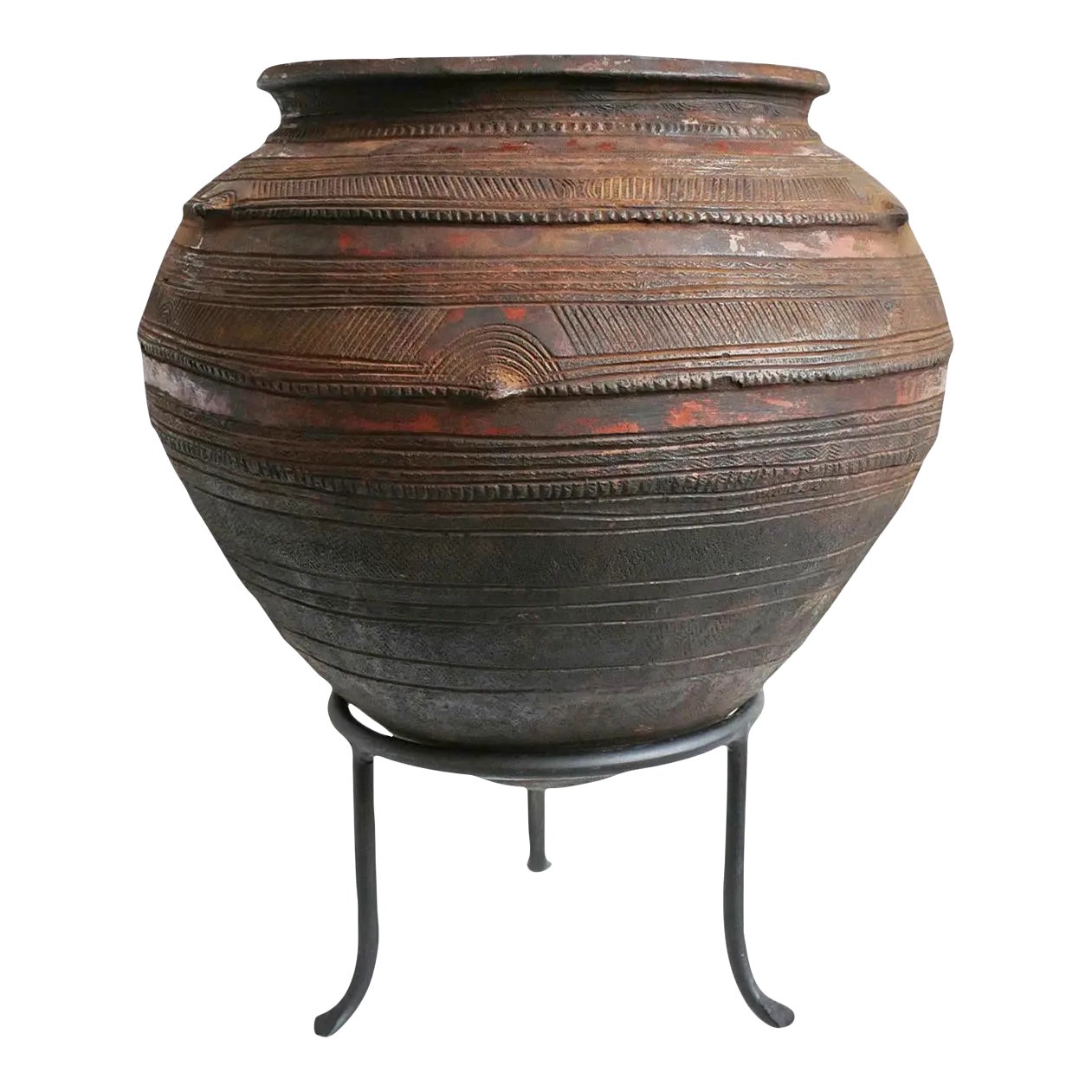 Vintage Bida Water Vessel on Stand | Chairish