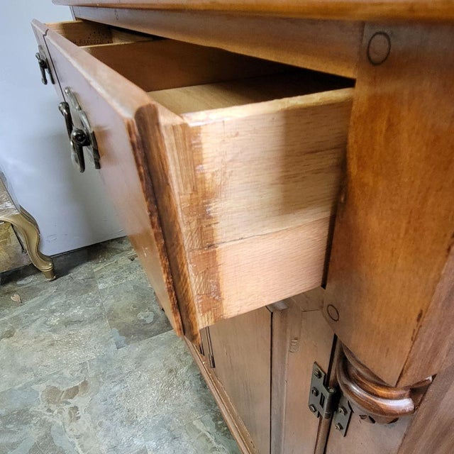 American Solid Rock Maple Stepback China Cabinet Cupboard | Chairish