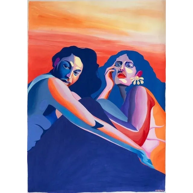 Aurore Amberny, L'océan des tempêtes, 2021, Gouache | Chairish
