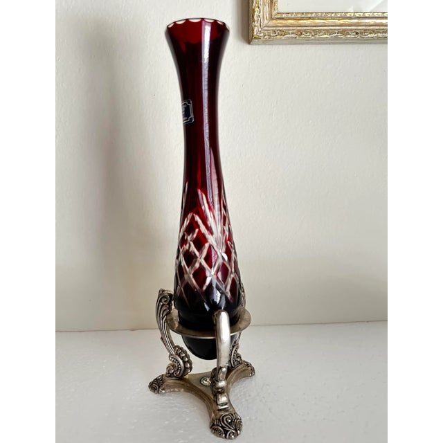 Vintage 1960s Crystal Legends by Godinger Crystal Ruby Red Cut to Clear ...