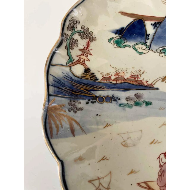 Vintage Hand Painted Japanese Porcelain Plates- Set of 7 | Chairish