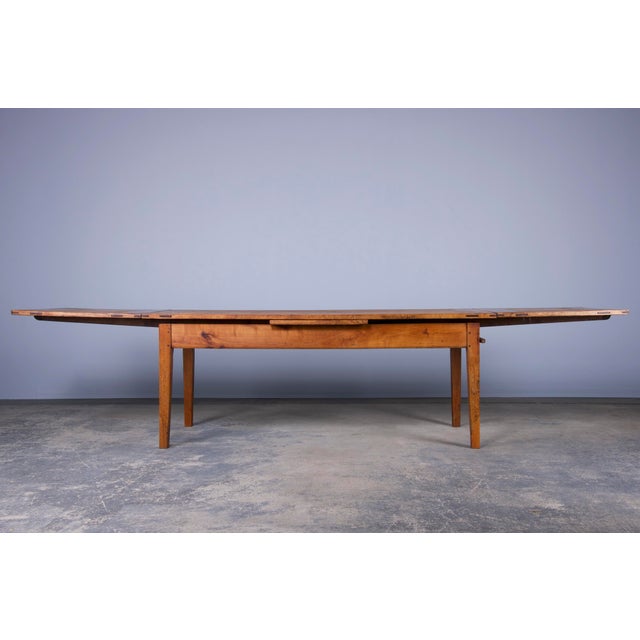 Antique Country French Farmhouse Maple Extendable Kitchen Harvest Table ...