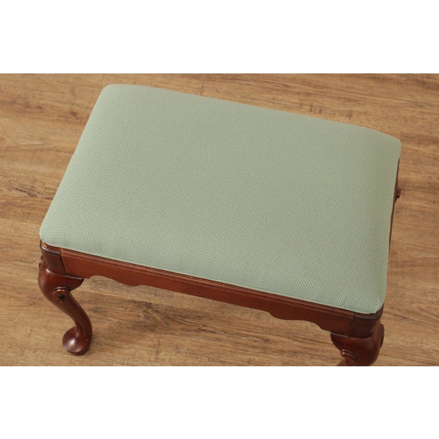 Ethan Allen Queen Anne Style Cherry Stools - A Pair | Chairish