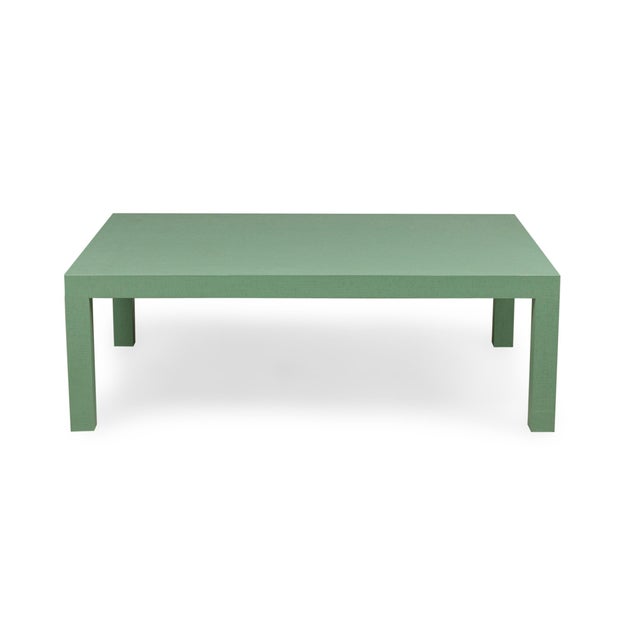 Asian Contemporary Style Mint Colored Raffia Wrapped Coffee Table ...