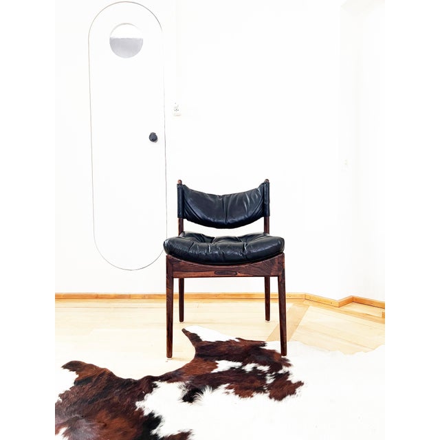 1960s Kristian Vedel Black Leather "Modus" Side Chair | Chairish