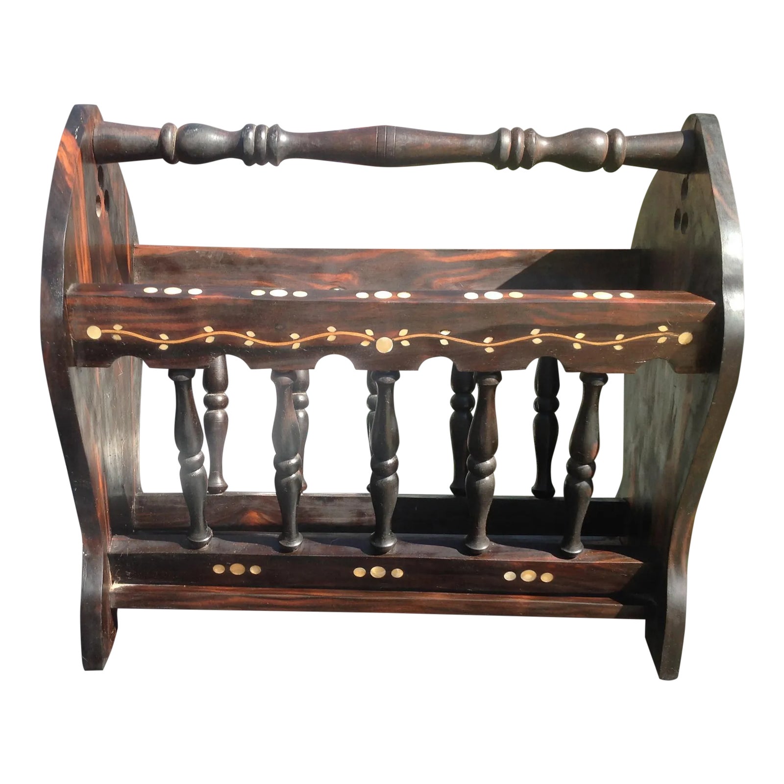 1970s Vintage Wooden Magazine Rack | Chairish