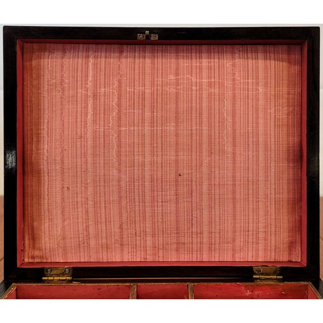 Circa 1820s Irish / English Regency Rosewood and Brass Games Box | Chairish