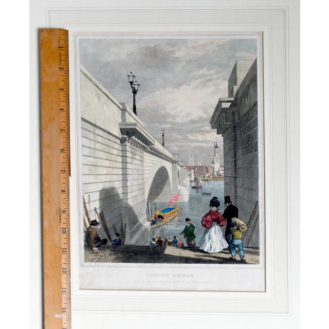 Antique 1833 London Bridge Lithograph Tooley Street Steps Edward W ...