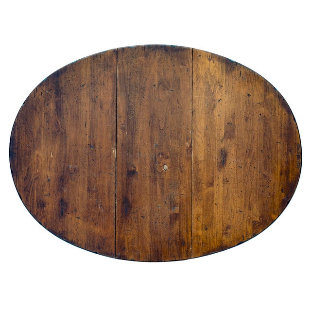 Antique English Oak Oval Drop Leaf Table | Chairish