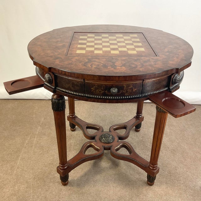 1990s Vintage Neoclassical Italian Florentine Style Game Table After ...