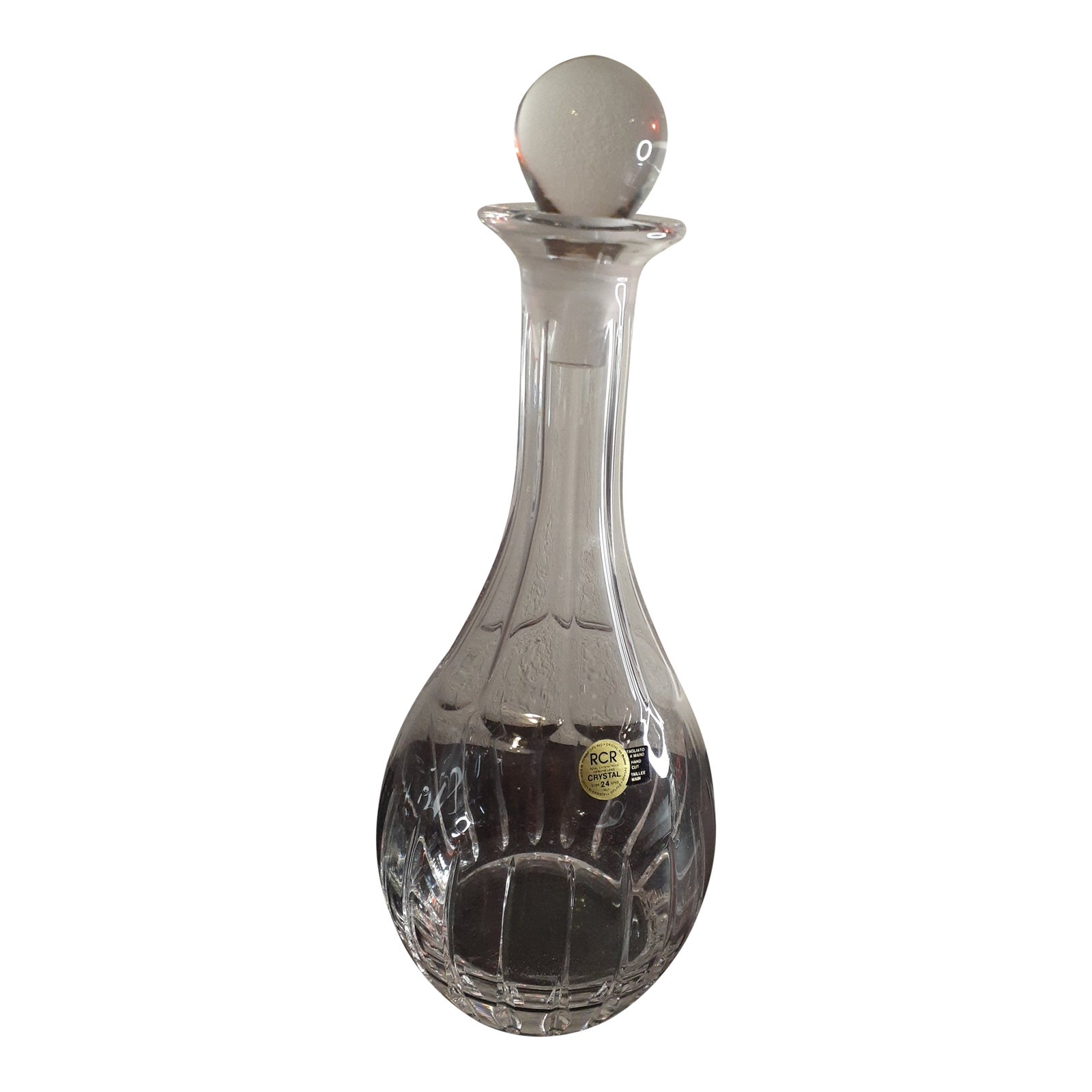 Vintage Royal Crystal Rock Italy Cut Crystal Decanter | Chairish