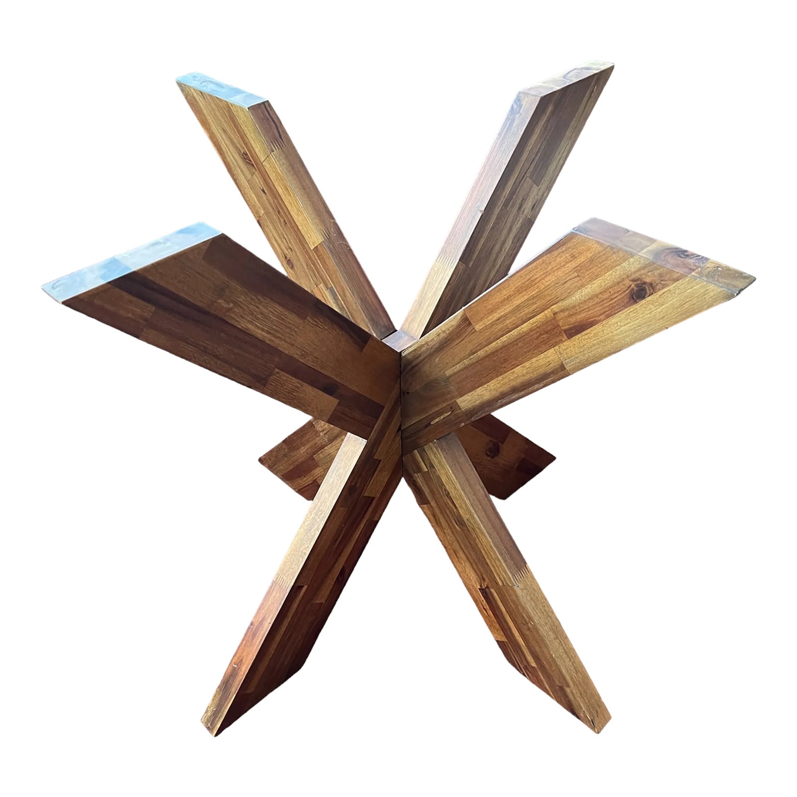Vintage 70s Butcher Block X Shape Table Base | Chairish