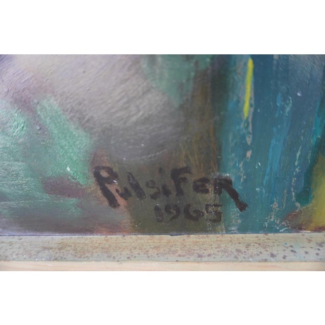 Mid 20th Century Abstract Portrait by Mina Pulsifer, Oil on Masonite ...