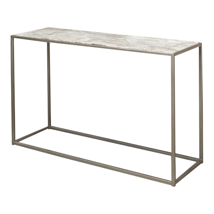 Modern Minimal Marble Top Console Table | Chairish