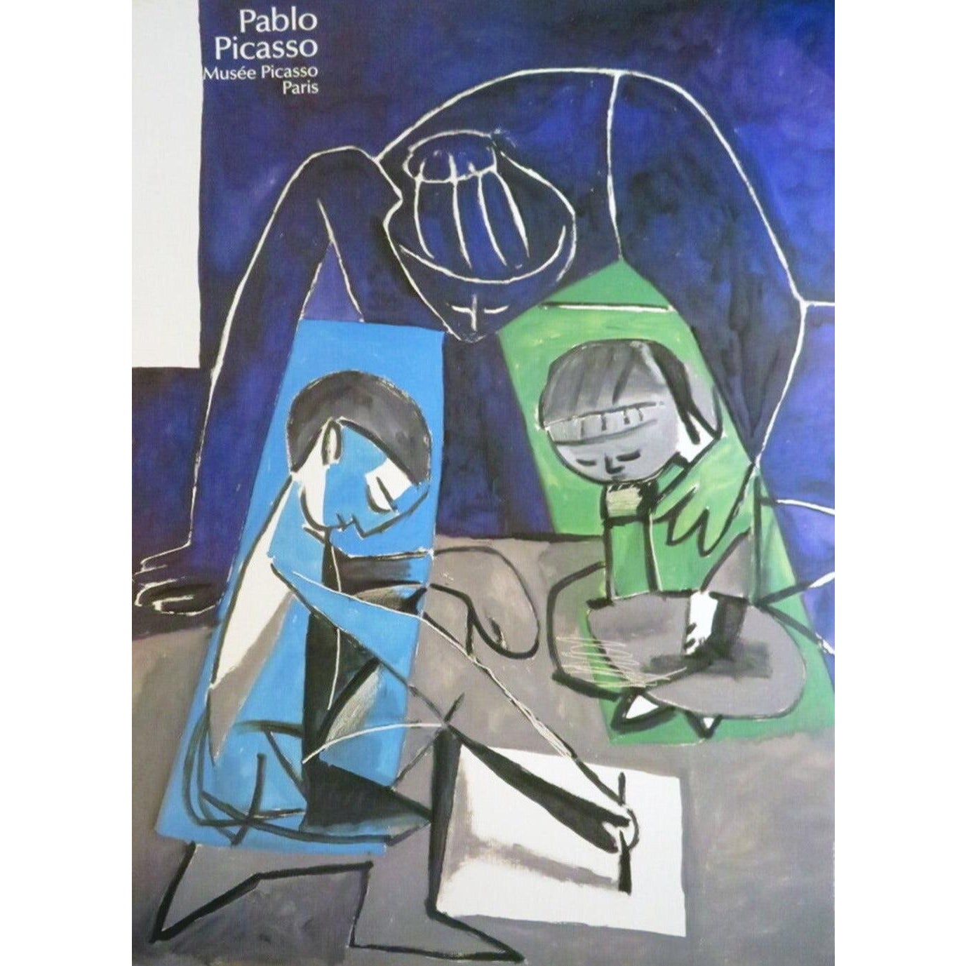 1990 Pablo Picasso Claude Drawing Francoise and Paloma Poster | Chairish