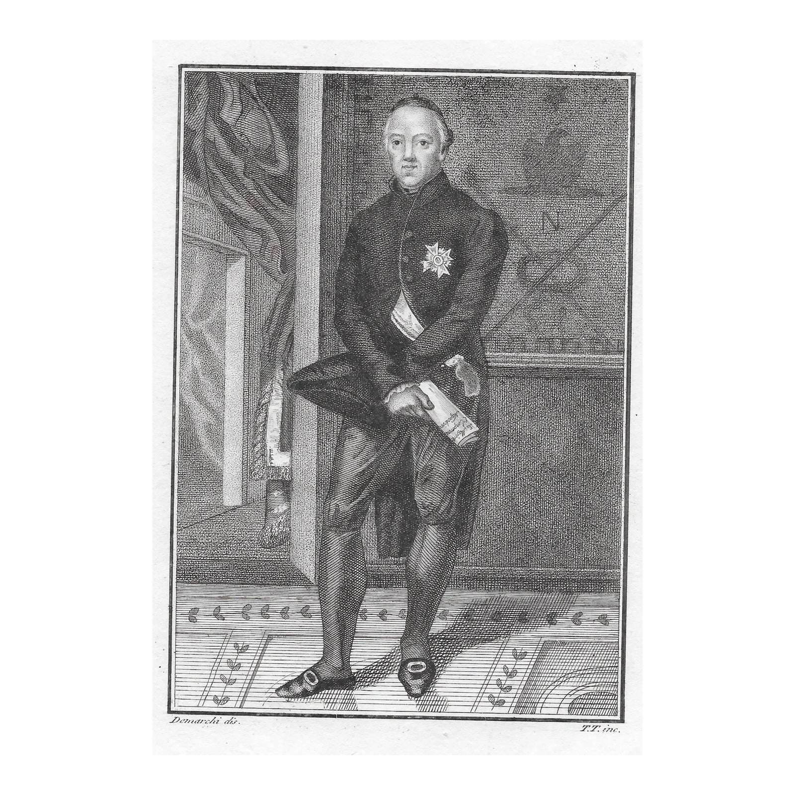 Antique Spanish Engraving of Juan Escoiquiz | Chairish