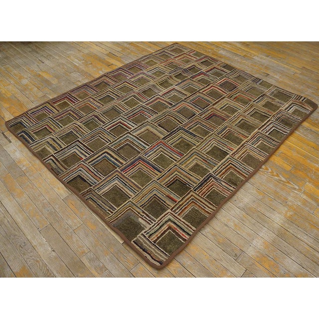 Early 20th Century American Hooked Rug ( 4'8" X 5'6" - 143 X 168 ...