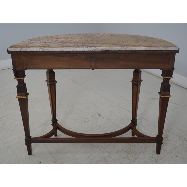 Antique Russian Empire Marble Top Inlaid Console Table | Chairish