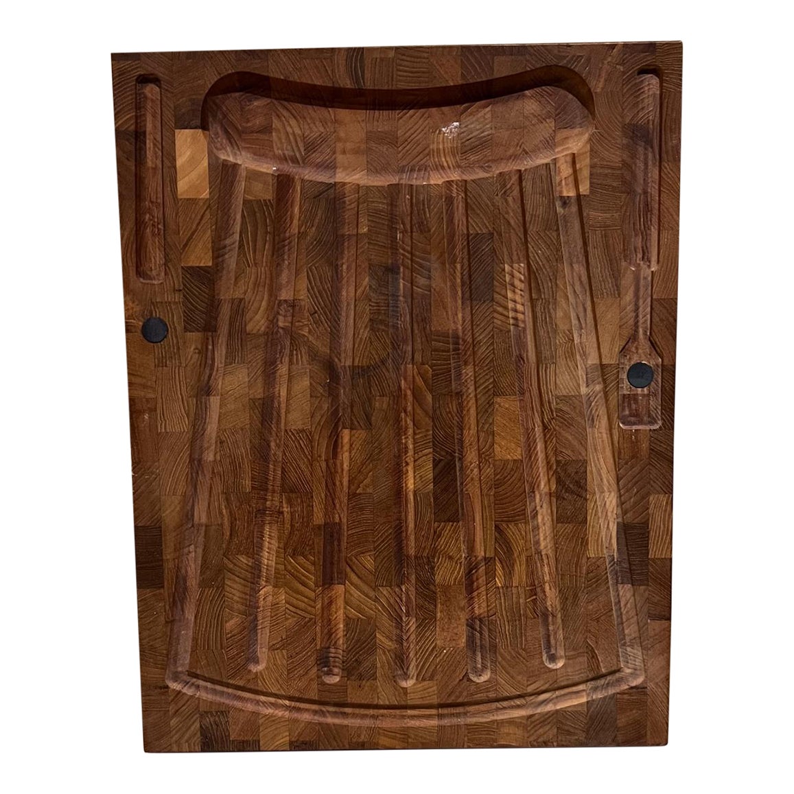 Vintage Teak Cutting Board Butcher Block Carving | Chairish