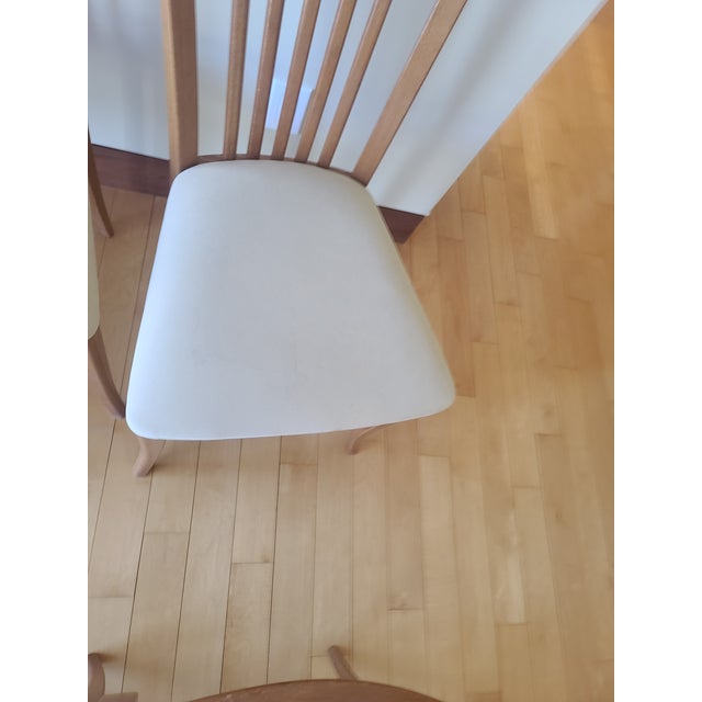 Italian Sa Antonio Sibau Slat Back Dining Chairs With Ivory Suede Seats Set Of 8 Chairish