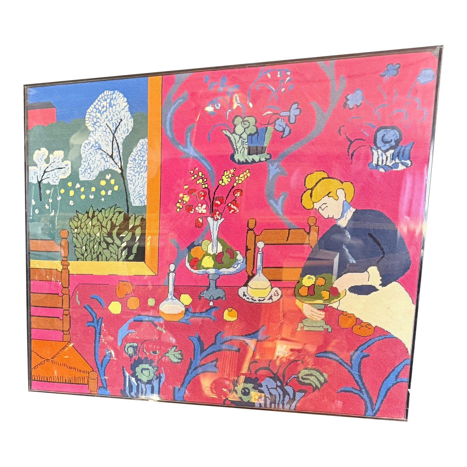 Henri Matisse the Dessert: Harmony in Red Needlepoint 1908, Framed ...